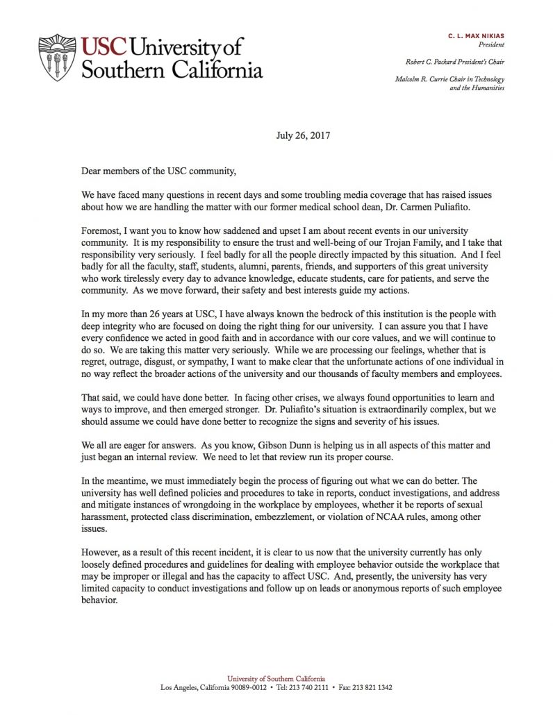 USC to form task force in response to former Keck dean scandal - Daily ...
